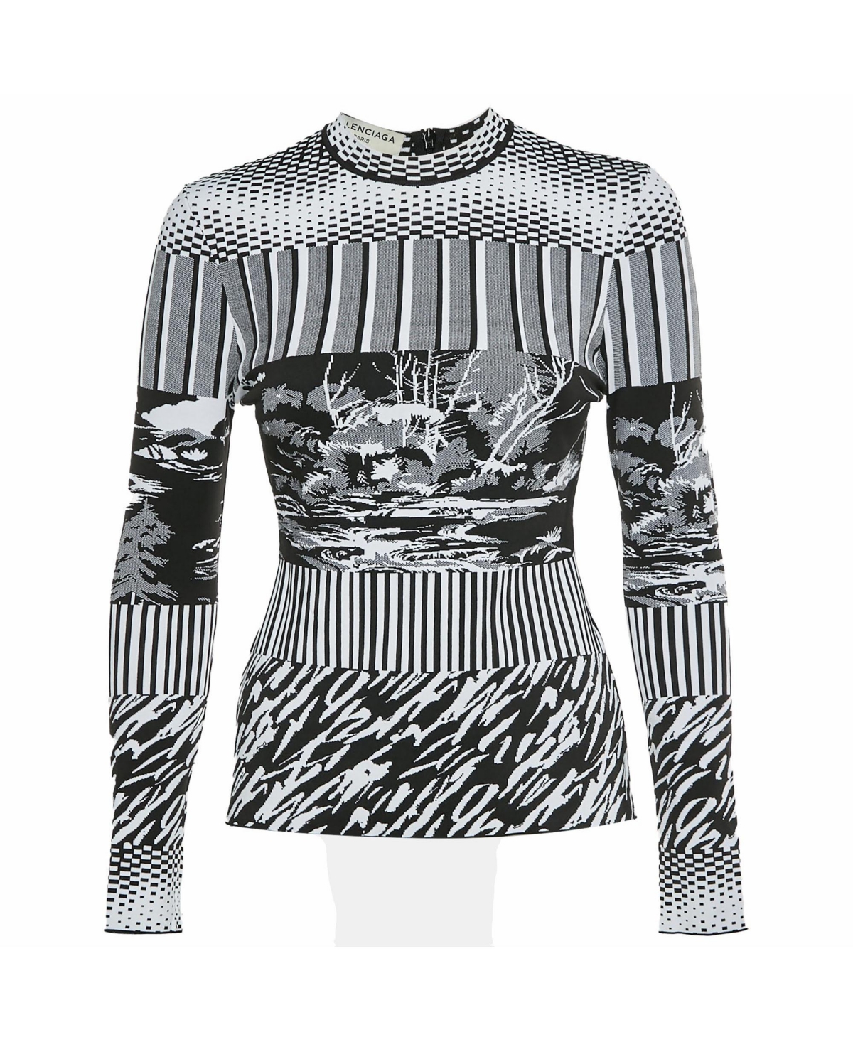 Click here for Pre-Owned Balenciaga Womens Mixed-Print Knit Mock... prices