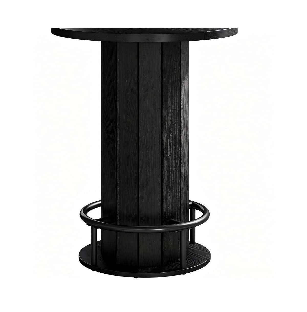 Click here for Yiortwo Round Wood Grain Bar Pub Table with Metal... prices