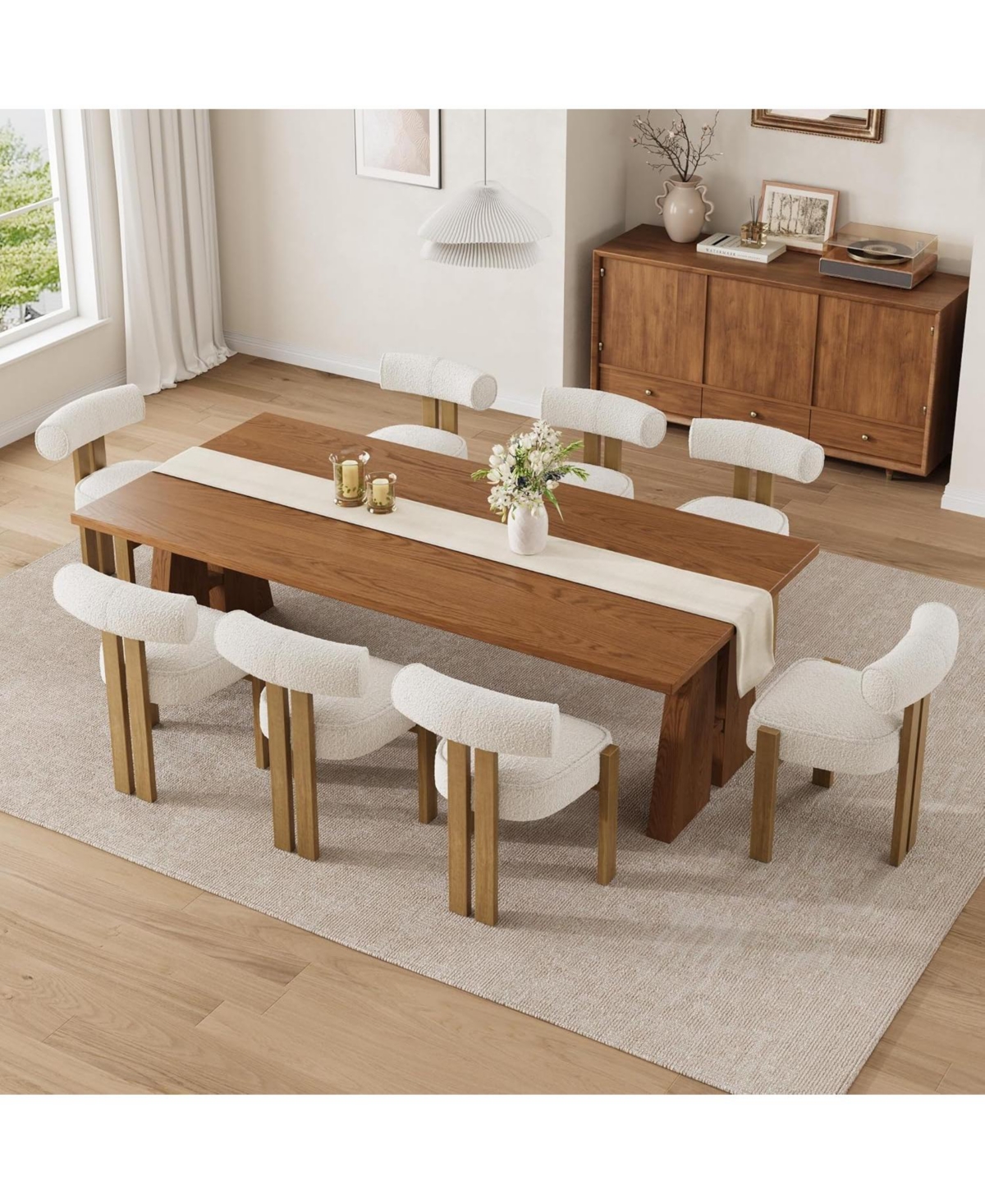 Click here for homfan 8-Piece Upholstered Boucle Dining Chair Set... prices
