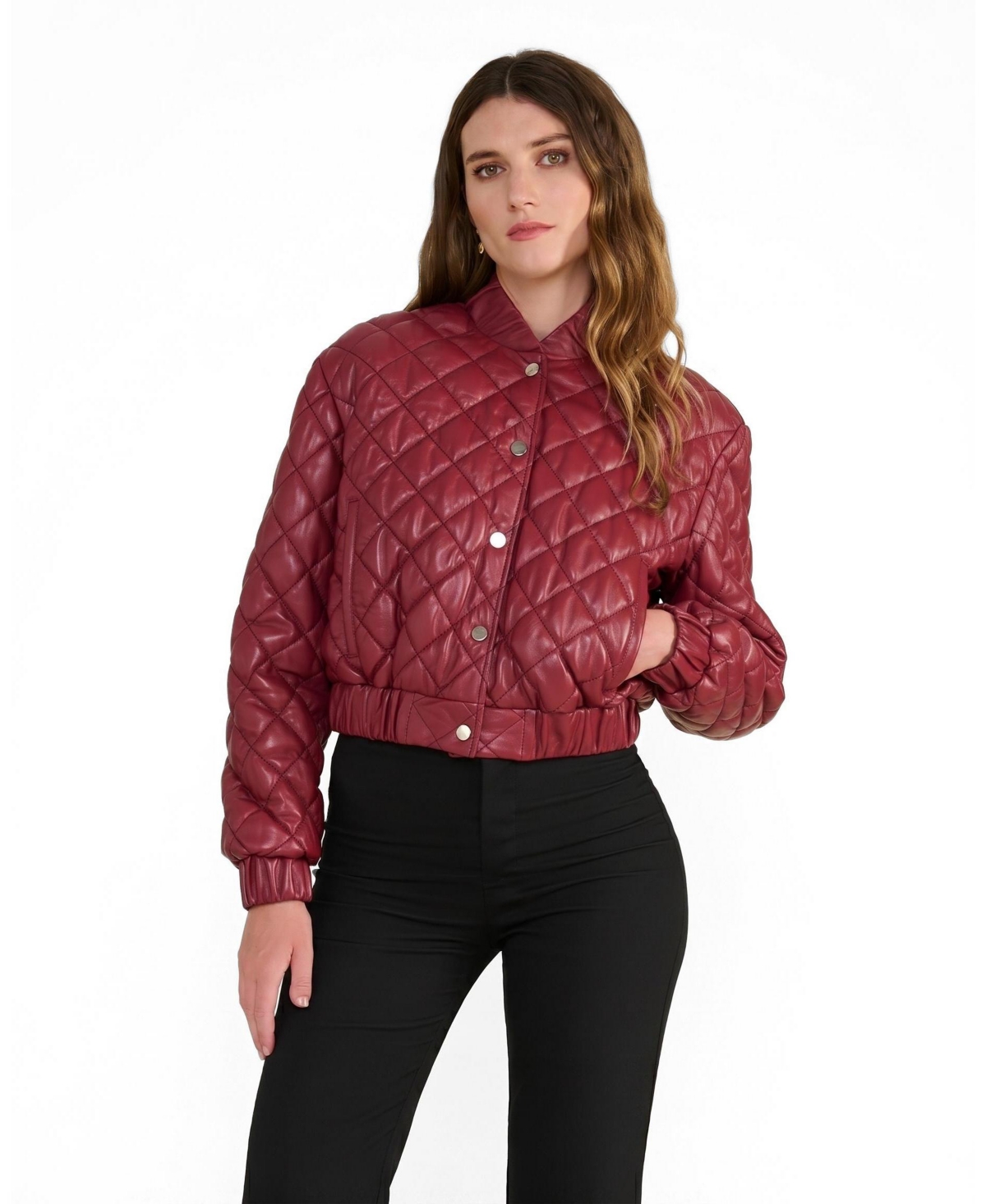Click here for Furniq Uk Womens Aveline Quilted Leather Jacket -... prices