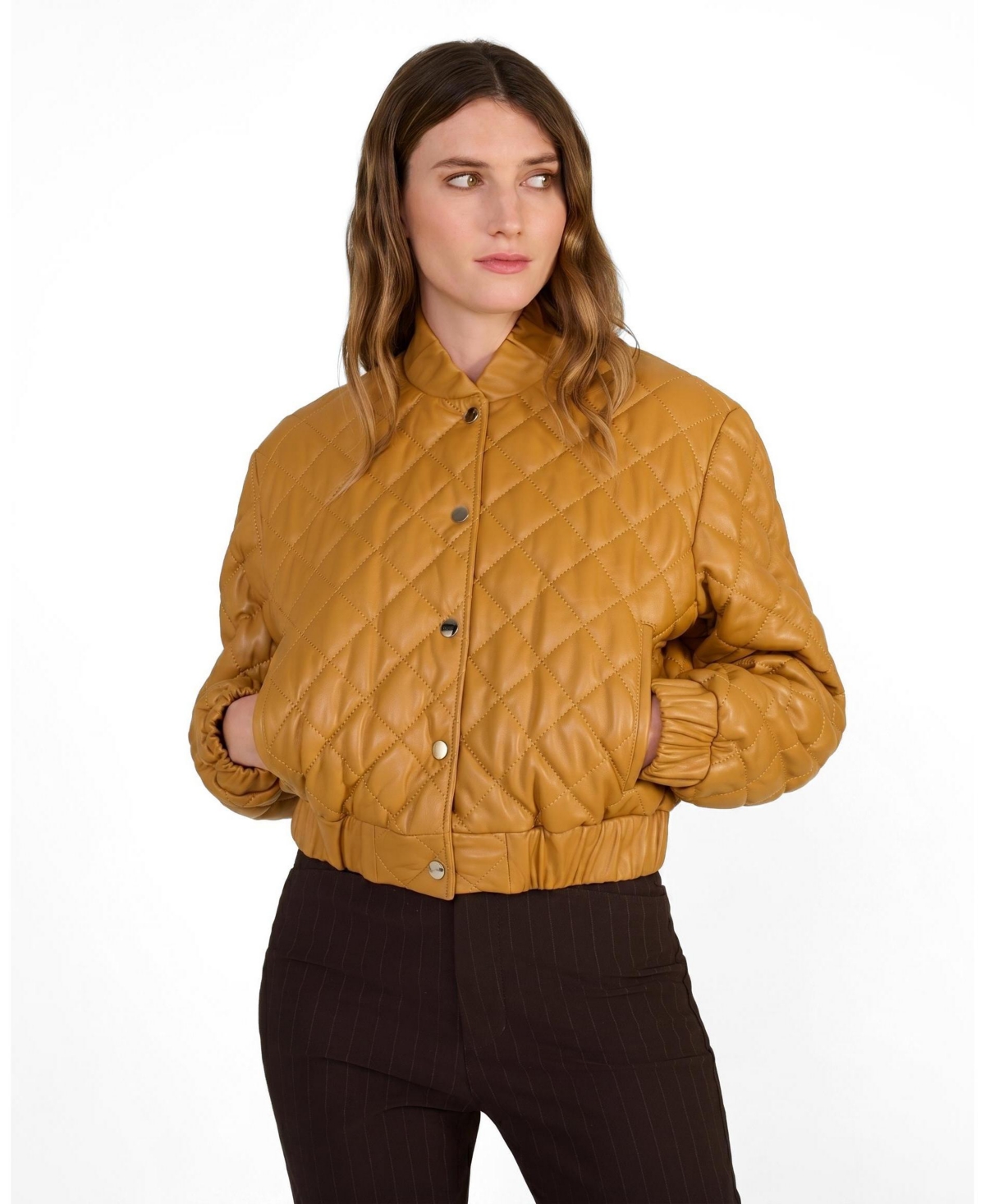 Click here for Furniq Uk Womens Aveline Quilted Leather Jacket -... prices