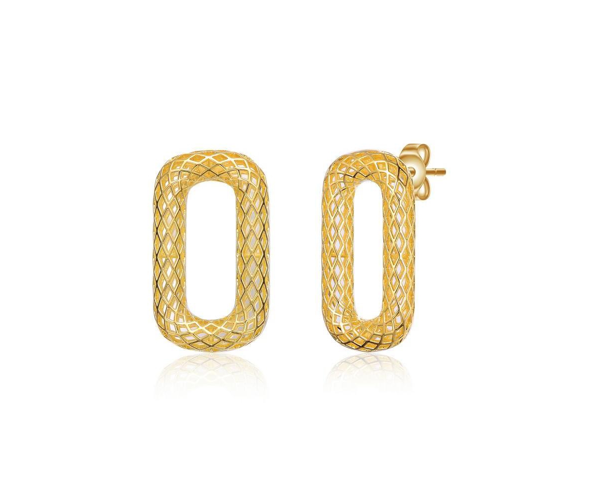 Click here for Rachel Glauber Radiant 14K Gold Plated Mesh Rectan... prices