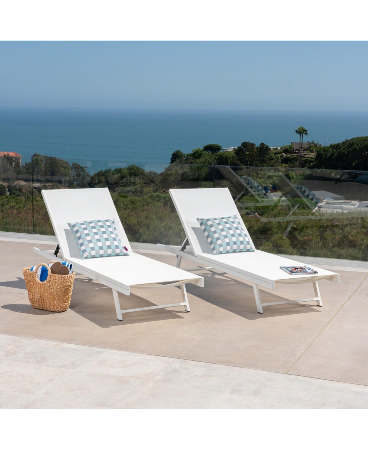 Click here for Mondawe Set of 2 Outdoor Chaise Lounge Chairs with... prices