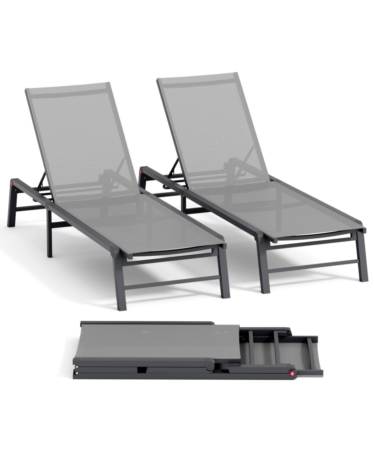 Click here for Mondawe 2 Piece Foldable Pool Lounge Chair Set wit... prices