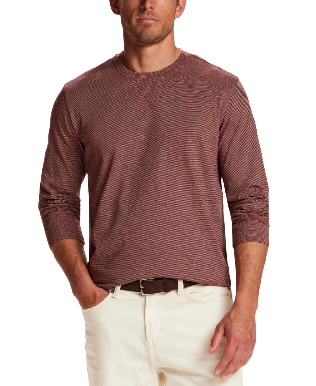 Click here for Weatherproof Vintage Mens Microstripe Jersey Crewn... prices