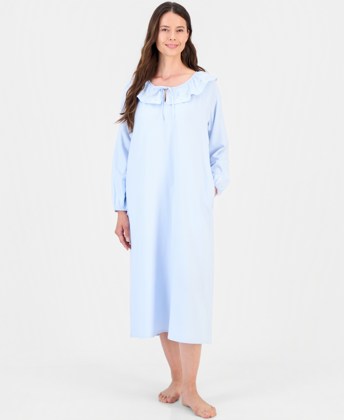 Click here for Charter Club Womens Flannel Scoop-Neckline Ruffle-... prices