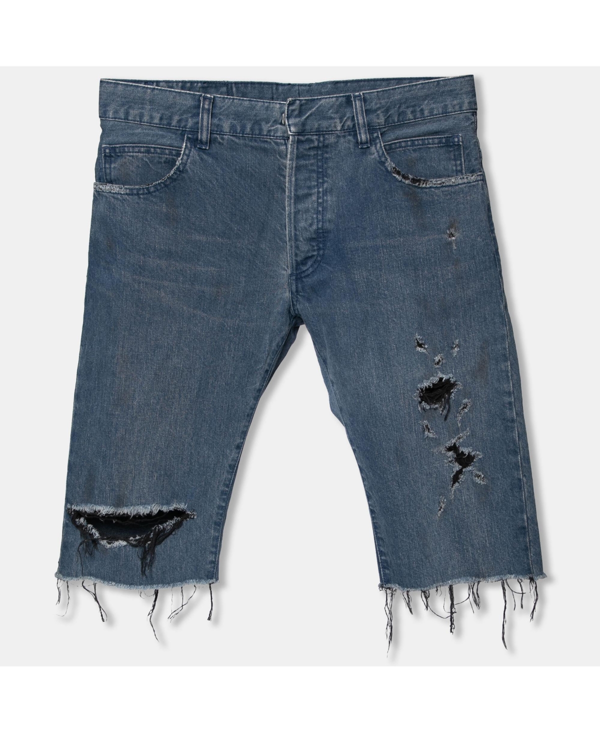 Click here for Pre-Owned Balmain Mens Distressed Denim Frayed Edg... prices