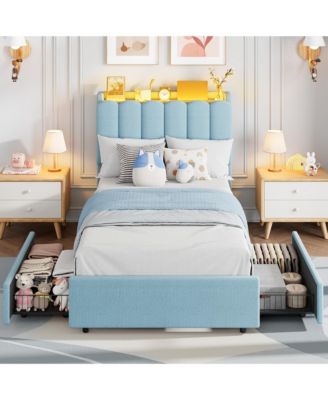 Click here for Homfan Bed Frame With Storage Headboard Bed Frame... prices