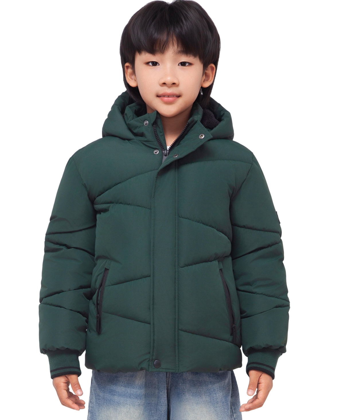 Click here for Rokka&Rolla Boys Cozy Grid Puffer Jacket - Dark gr... prices
