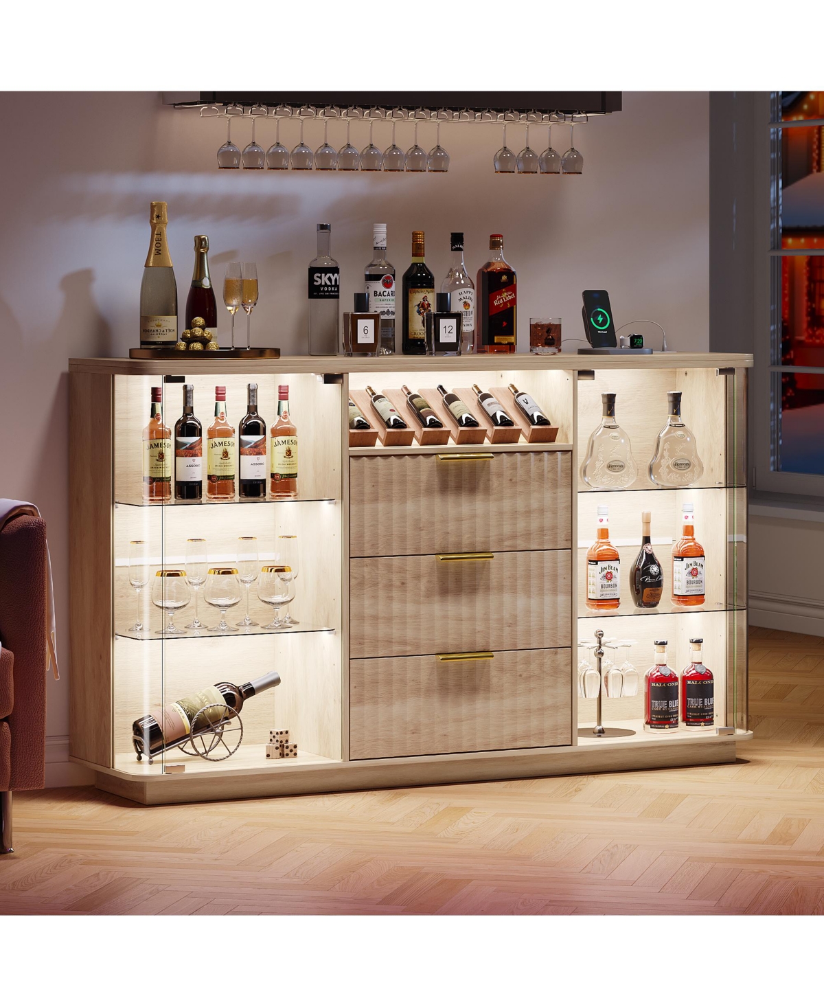 Click here for Vlsrka Modern Buffet Cabinet with Wine Storage  Le... prices