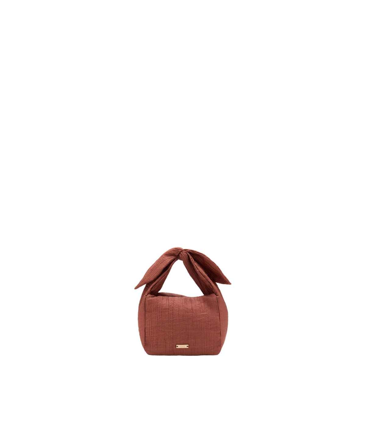 Click here for Mango Womens Bow Crinkled Handbag - Burnt Orange prices