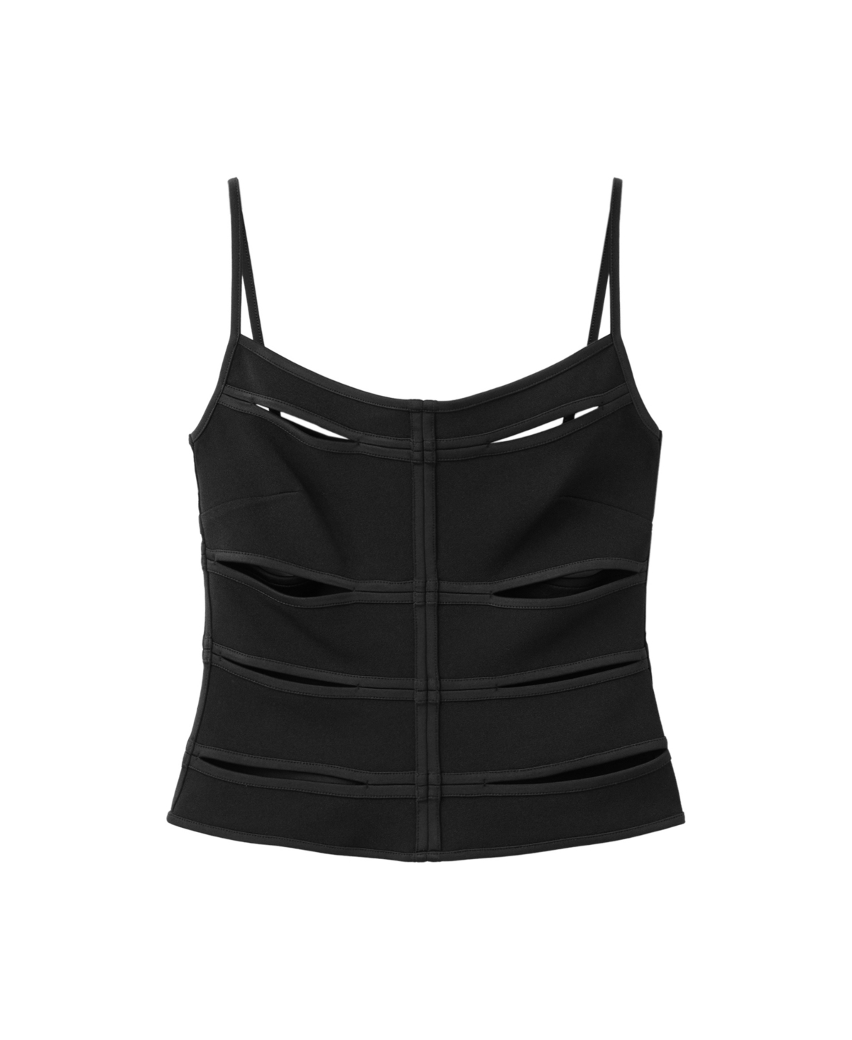 Click here for Mango Womens Cutouts Tank Top - Black prices