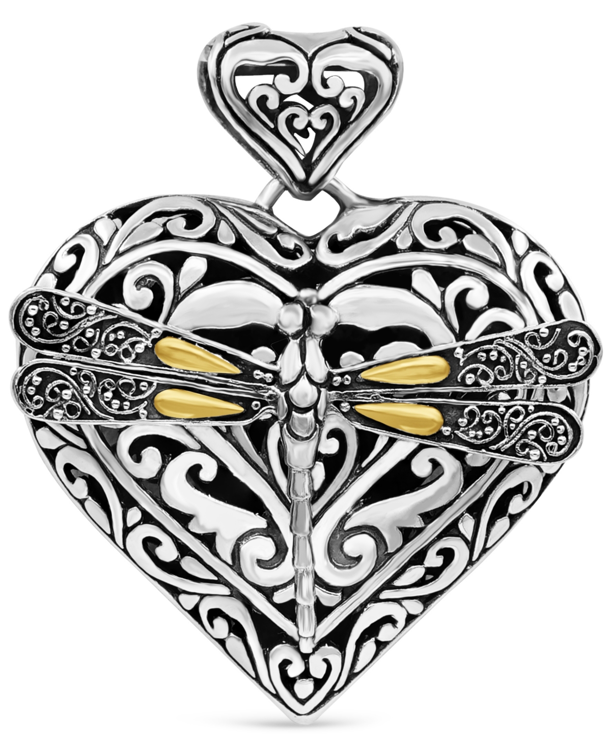 Click here for Devata Dragonfly Heart Pendant Necklace in Sterlin... prices