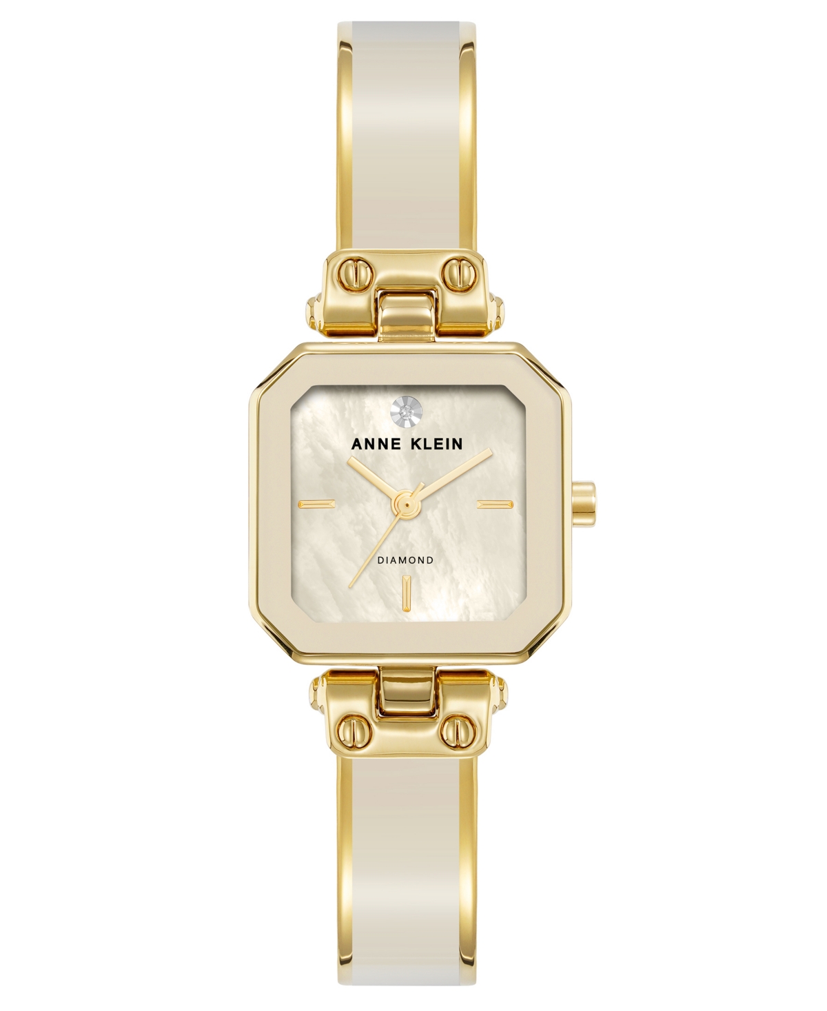 Click here for Anne Klein Womens Quartz Octagonal Gold-Tone Bangl... prices