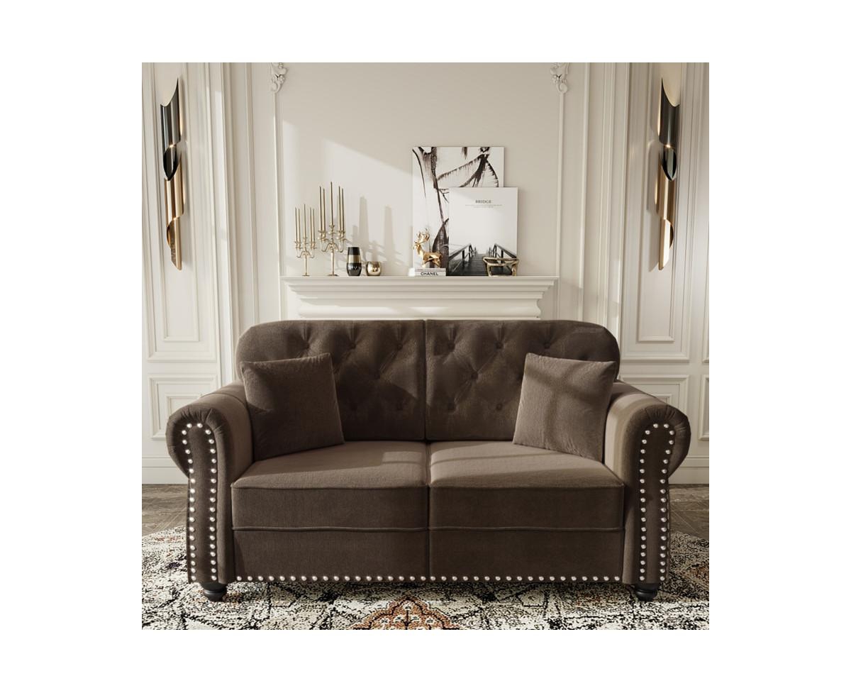 Click here for Rainsken 63 Mid-Century Velvet Sofa  Button Tufted... prices