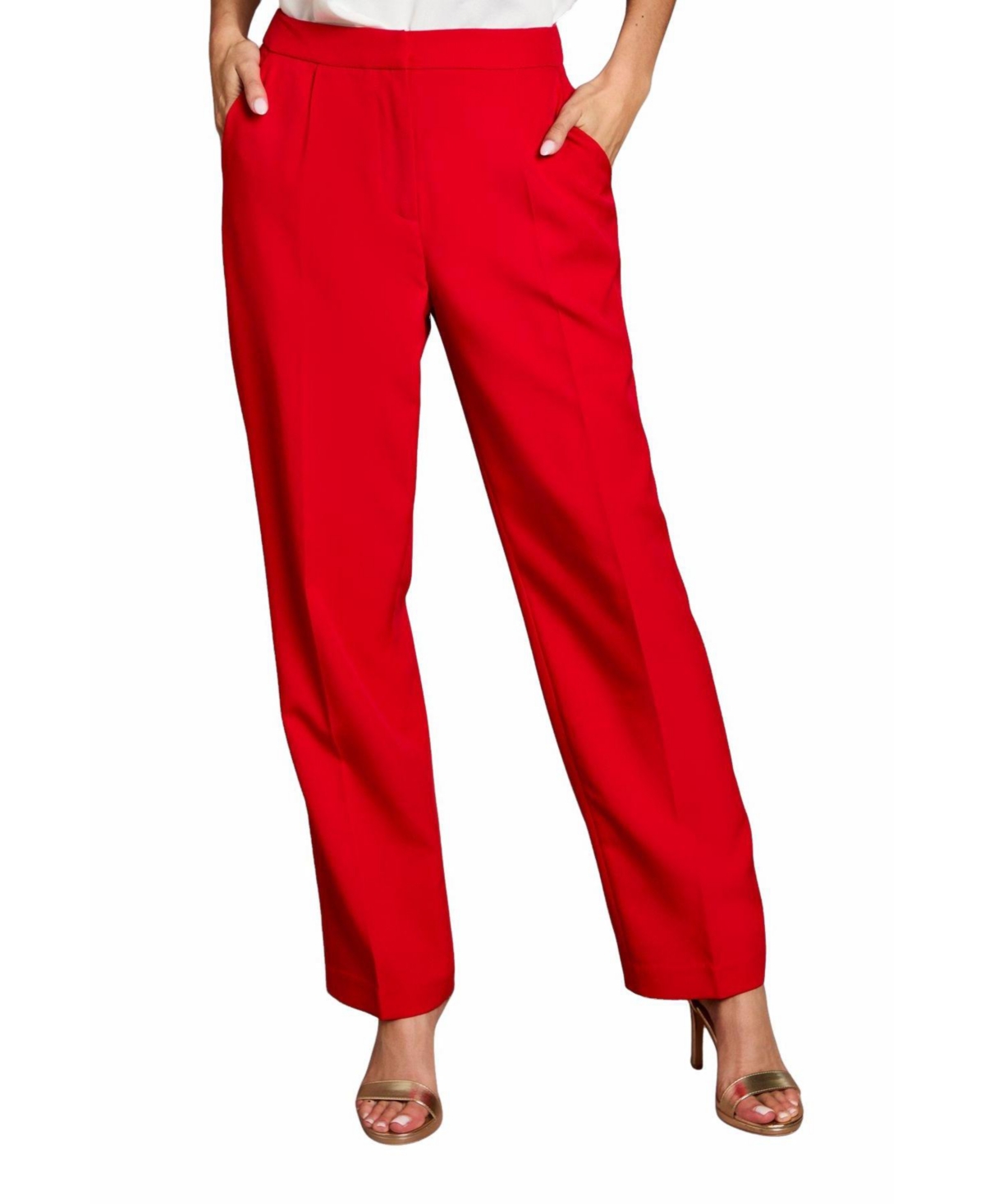 Click here for Coast Womens Pleat Front Formal Trouser - Red prices