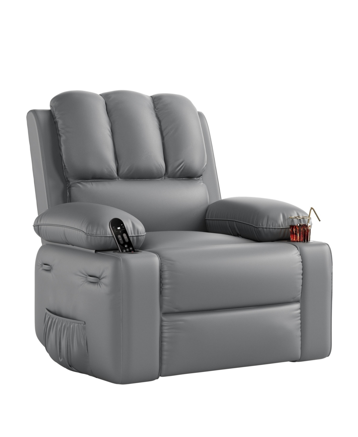 Click here for homfan Faux Leather Extra-Wide Manual Recliner Cha... prices