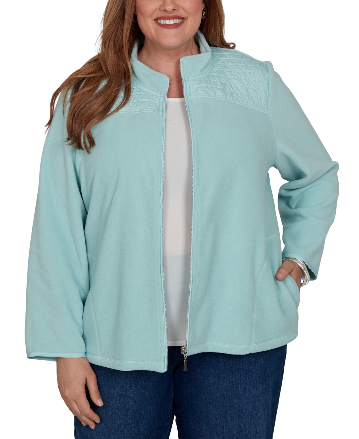 Click here for Alfred Dunner Plus Size Classic Quilted Zip-Front... prices