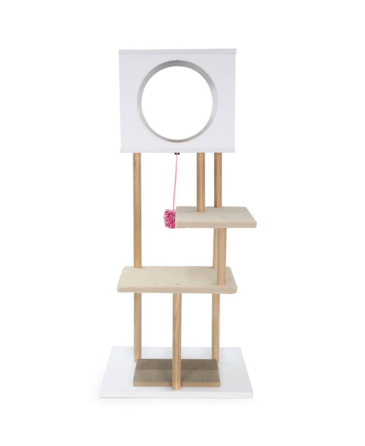 Click here for Hongge 40 Inch Wood Cat Tower with 2-Door Condo Co... prices