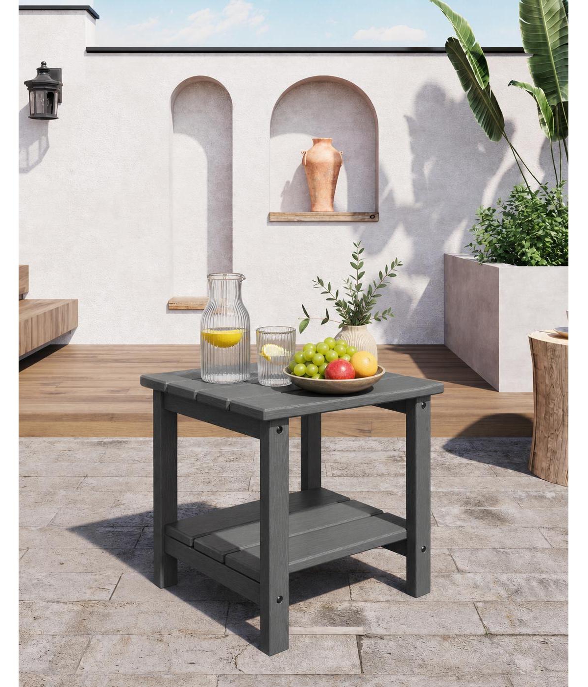 Click here for homfan 18 Hdpe Side Table – 2-Tier Outdoor End Tab... prices