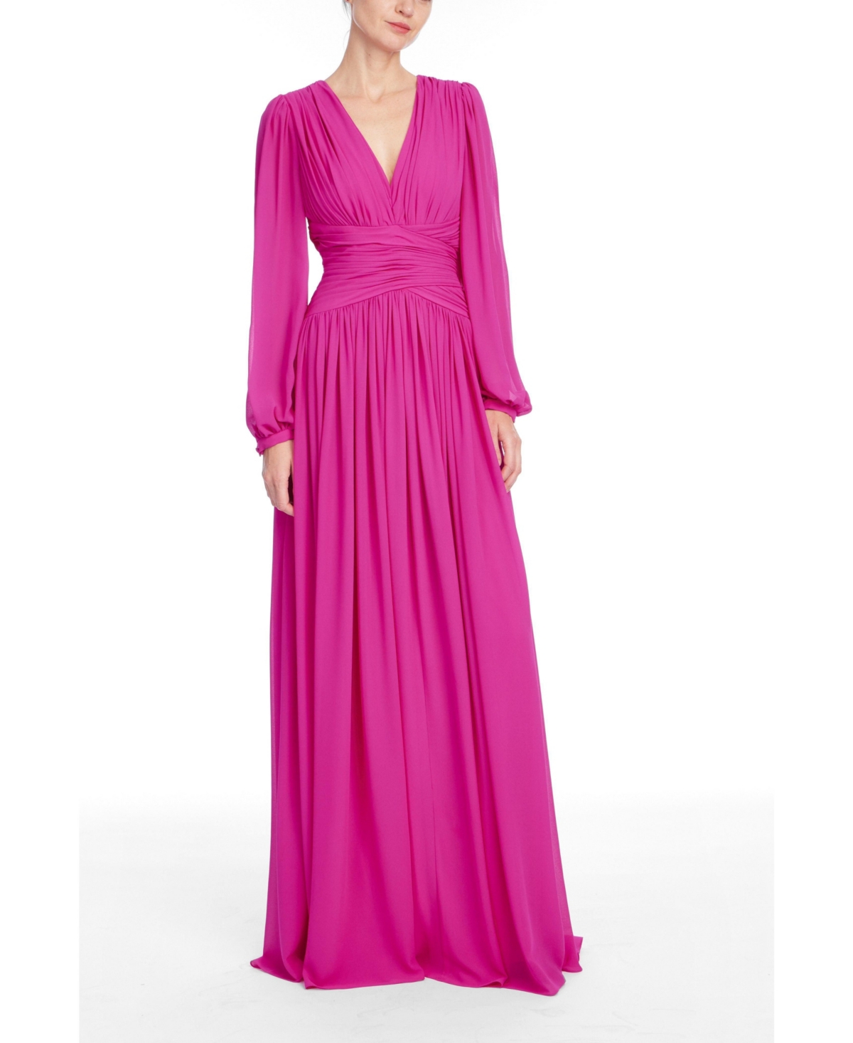 Click here for Badgley Mischka Womens The Draped V-Neck Gown prices