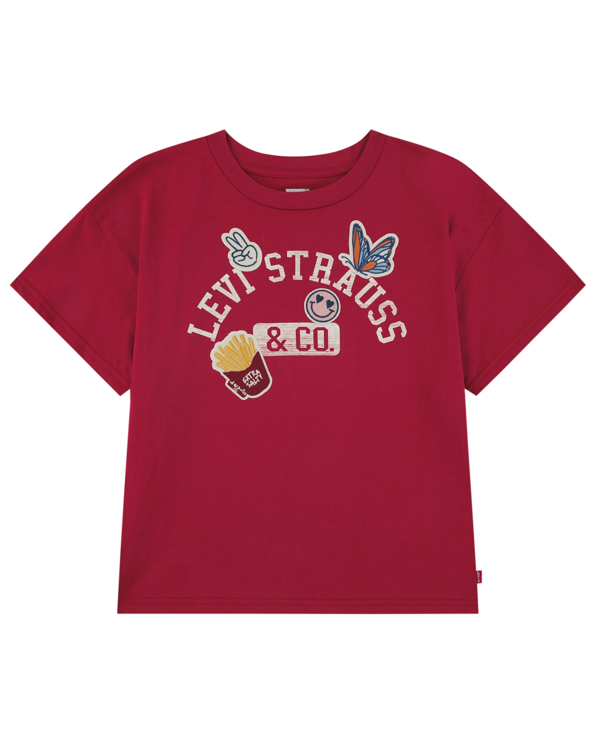 Click here for Levis Girls 7-16 Patches Oversized T-Shirt - Deep... prices