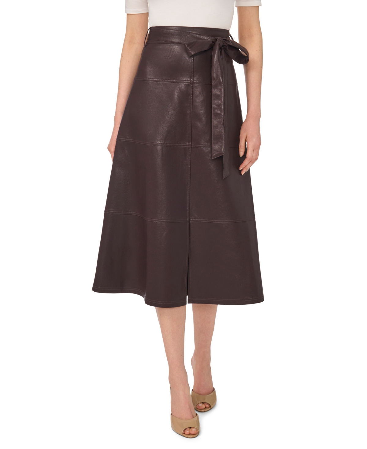 Click here for CeCe Womens High-Waisted A-Line Tie Belt Midi Skir... prices