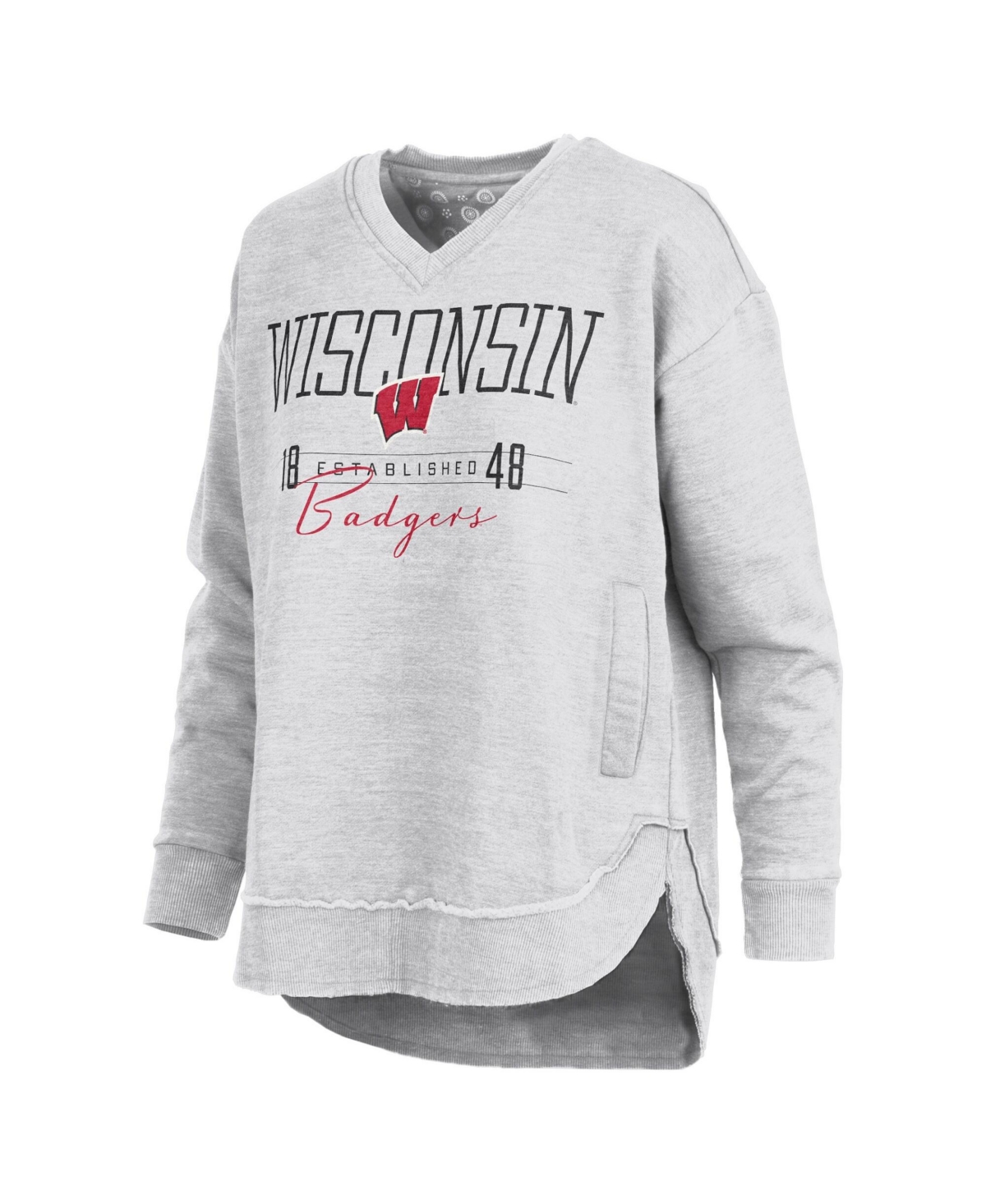 Click here for Pressbox Womens Heather Gray Wisconsin Badgers Mar... prices
