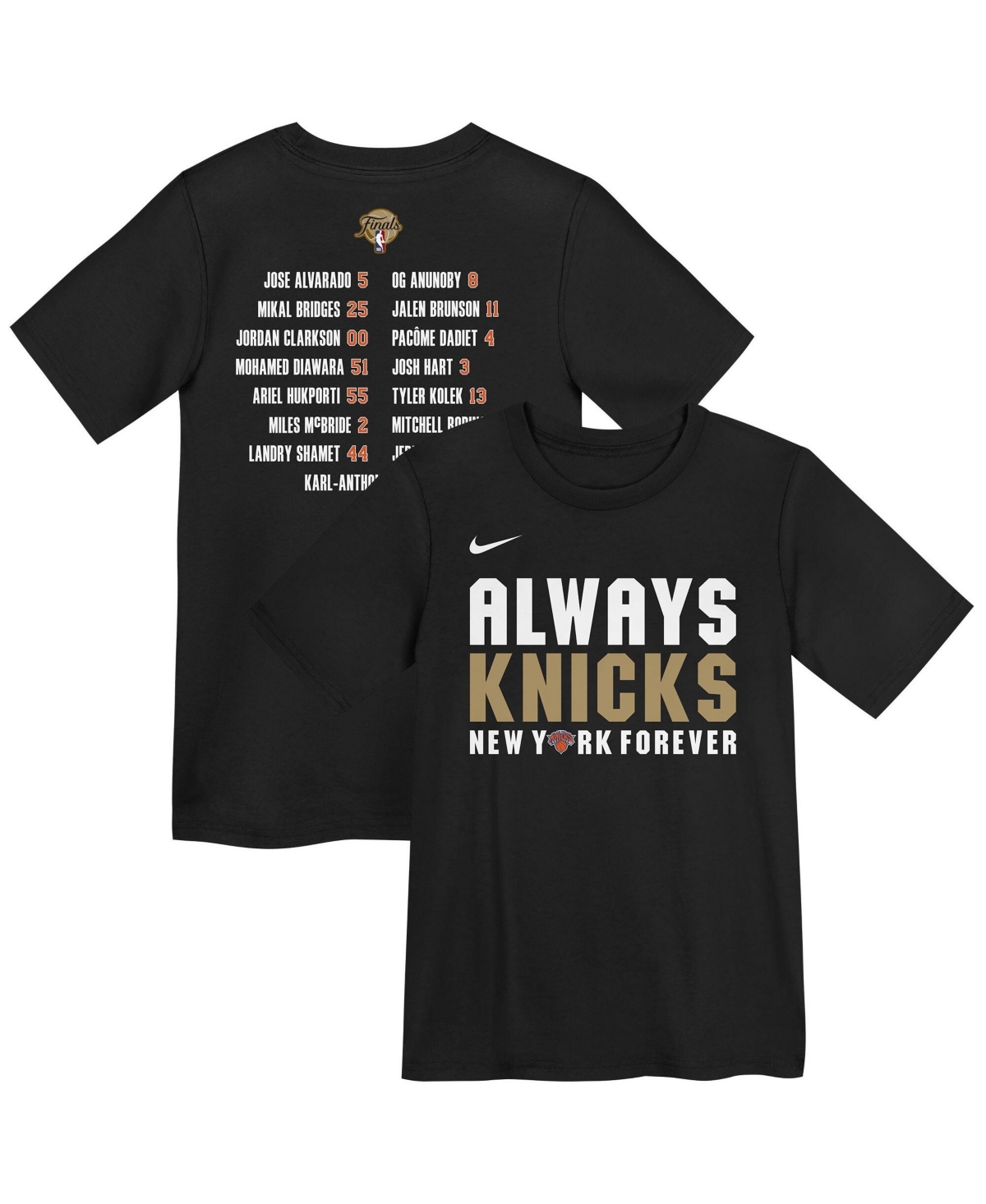 Click here for Nike Preschool Black New York Knicks 2026 Nba Fina... prices