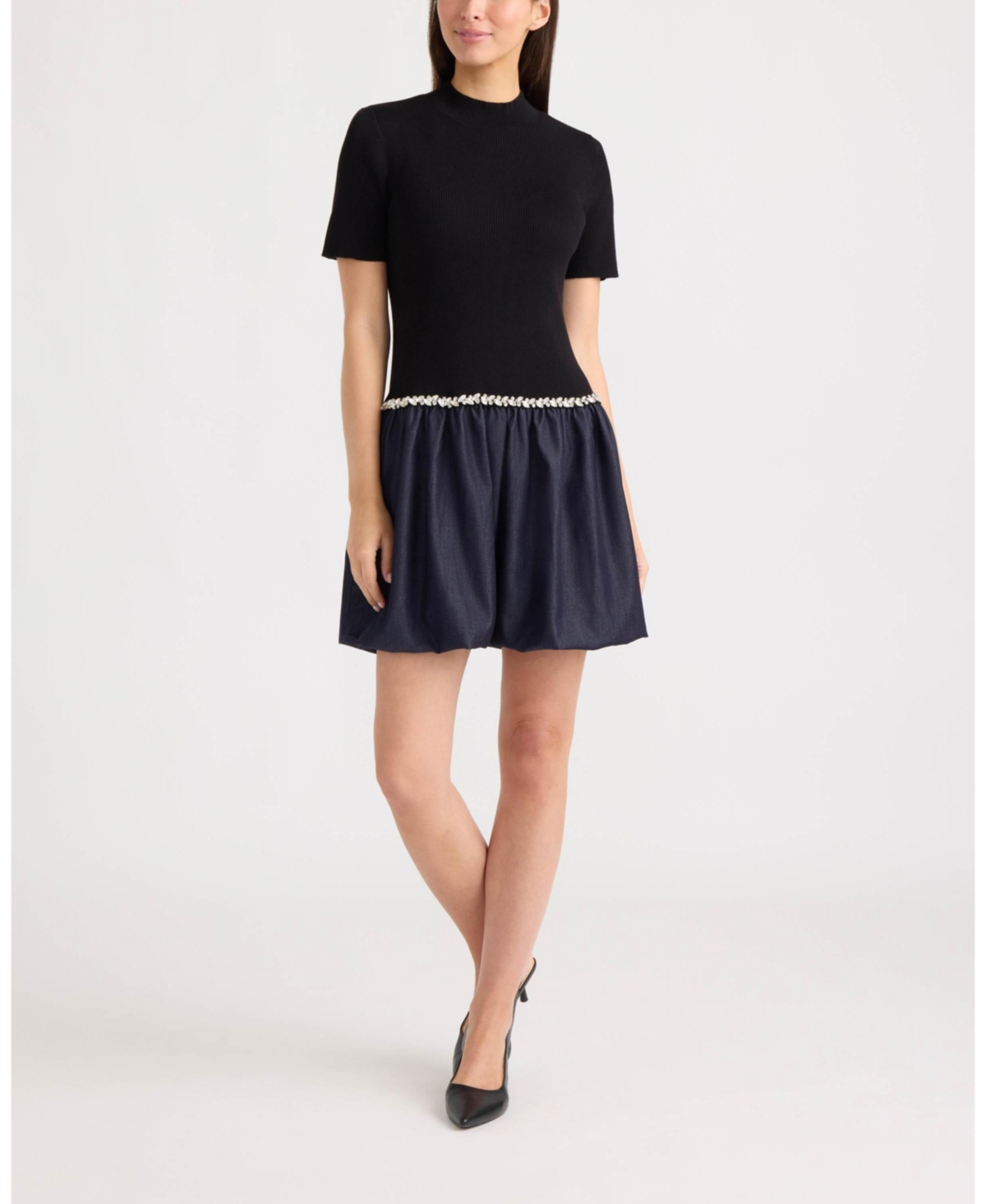 Click here for Ellen Tracy Womens Twofer Mock Neck Short Sleeve B... prices