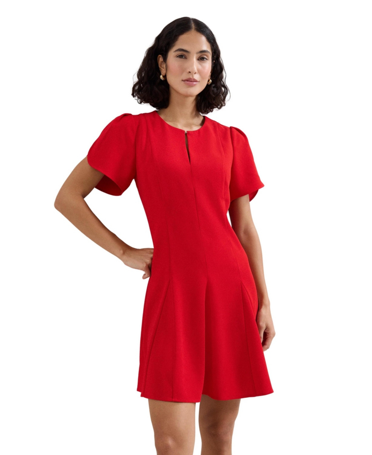 Click here for Phase Eight Womens Elia Fit-Flare Mini Dress - Red prices