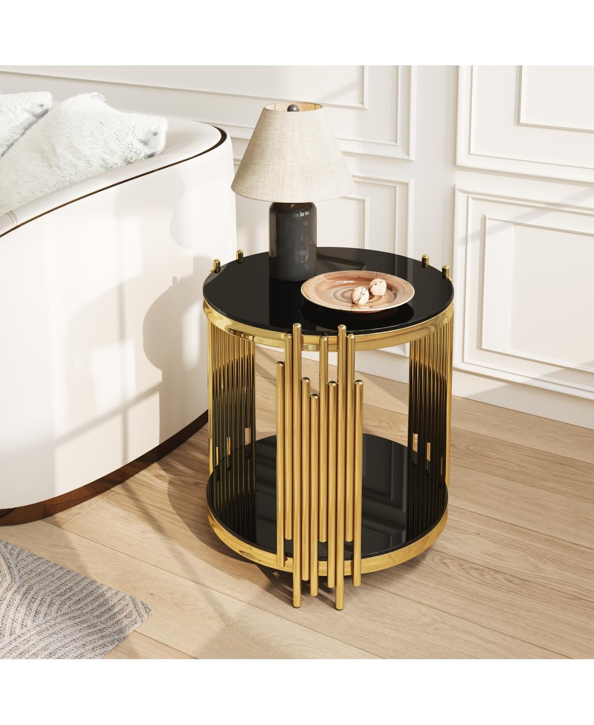 Click here for Streamdale Furniture 19.7 2-Tier Round Glass End T... prices