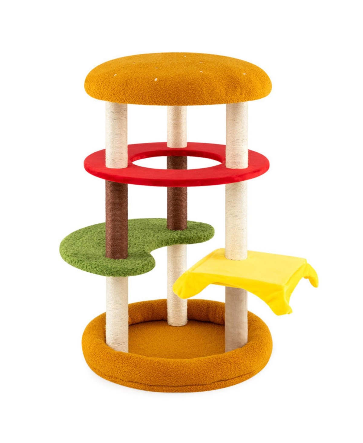 Click here for Hongge 42 Inch Burger-Shaped Multi-Level Cat Tree... prices