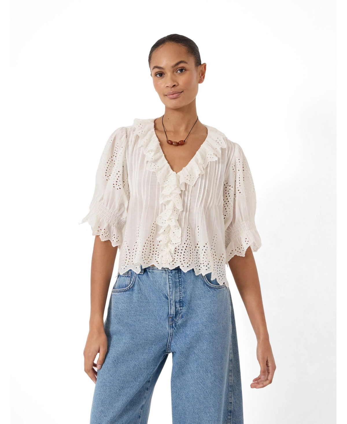 Click here for Hush Womens Koa Short-Sleeve V-Neck Ruffle Blouse... prices