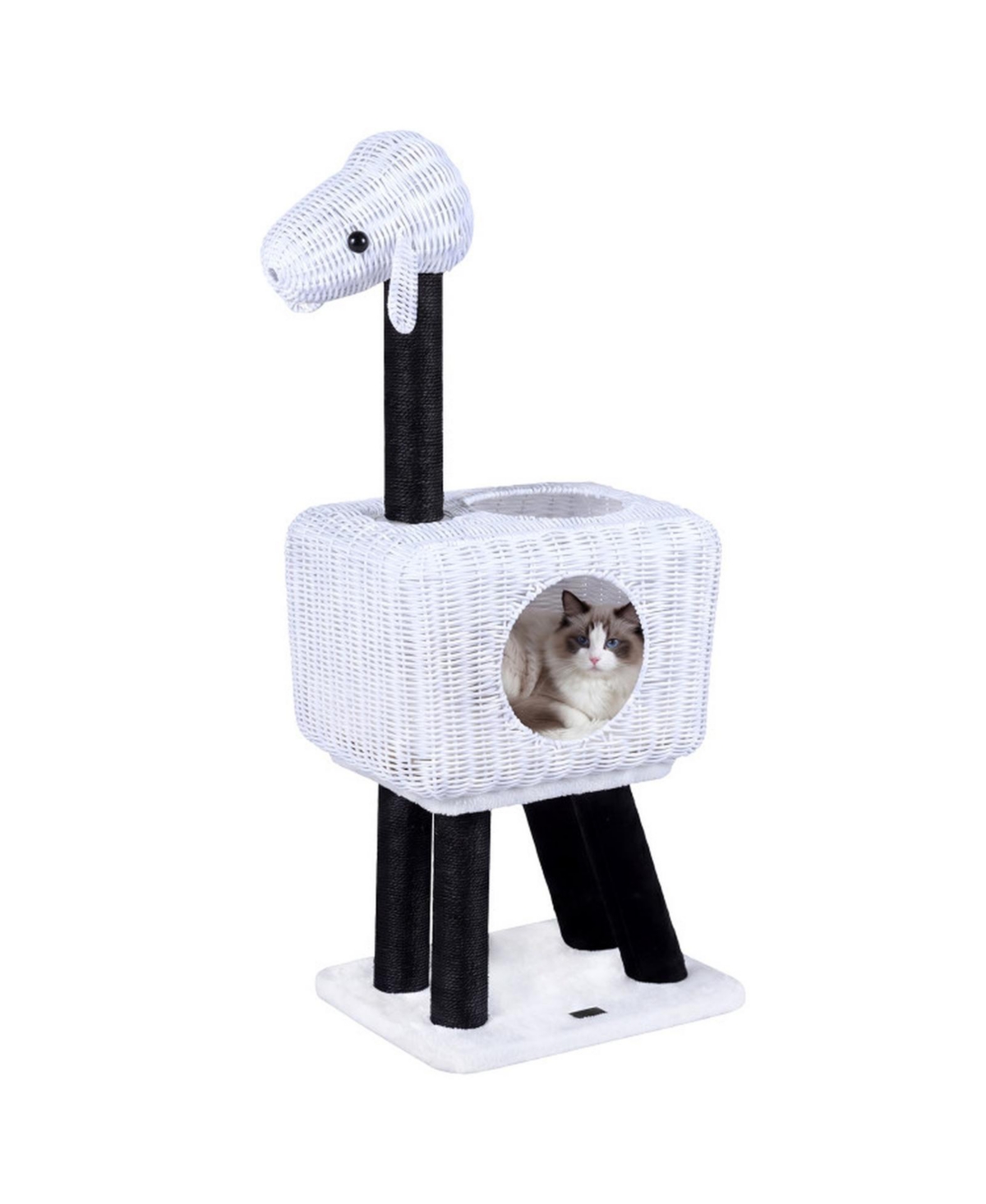 Click here for Hongge Lamb-Shaped 43 Inch Cat Tower with 2-Door R... prices