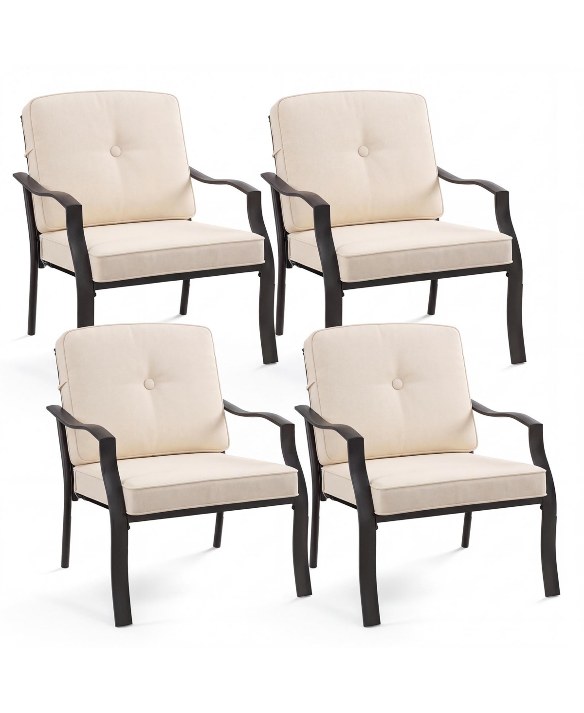 Click here for Gymax Set of 4 Patio Metal Chairs Outdoor Dining S... prices