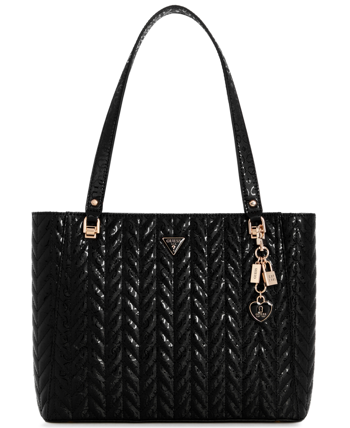Click here for Guess Stacey Noel Large Tote Handbag - Black prices