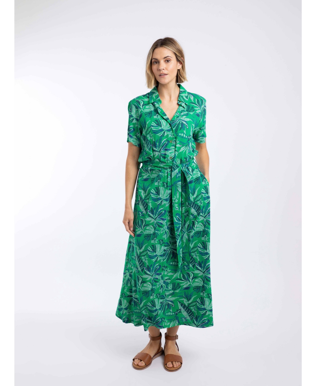 Click here for Weird Fish Womens Neem Printed Floral Midi Shirt D... prices