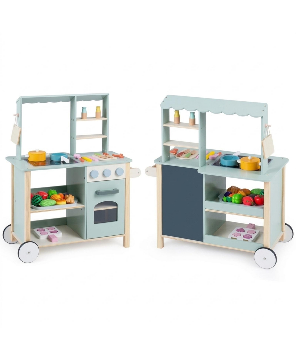 Click here for Hongge Wooden Play Kitchen with Rolling Wheels  Ag... prices