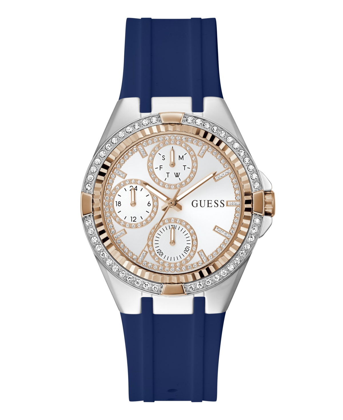 Click here for Guess Womens Quartz Blue Silicone Watch 39mm - Blu... prices