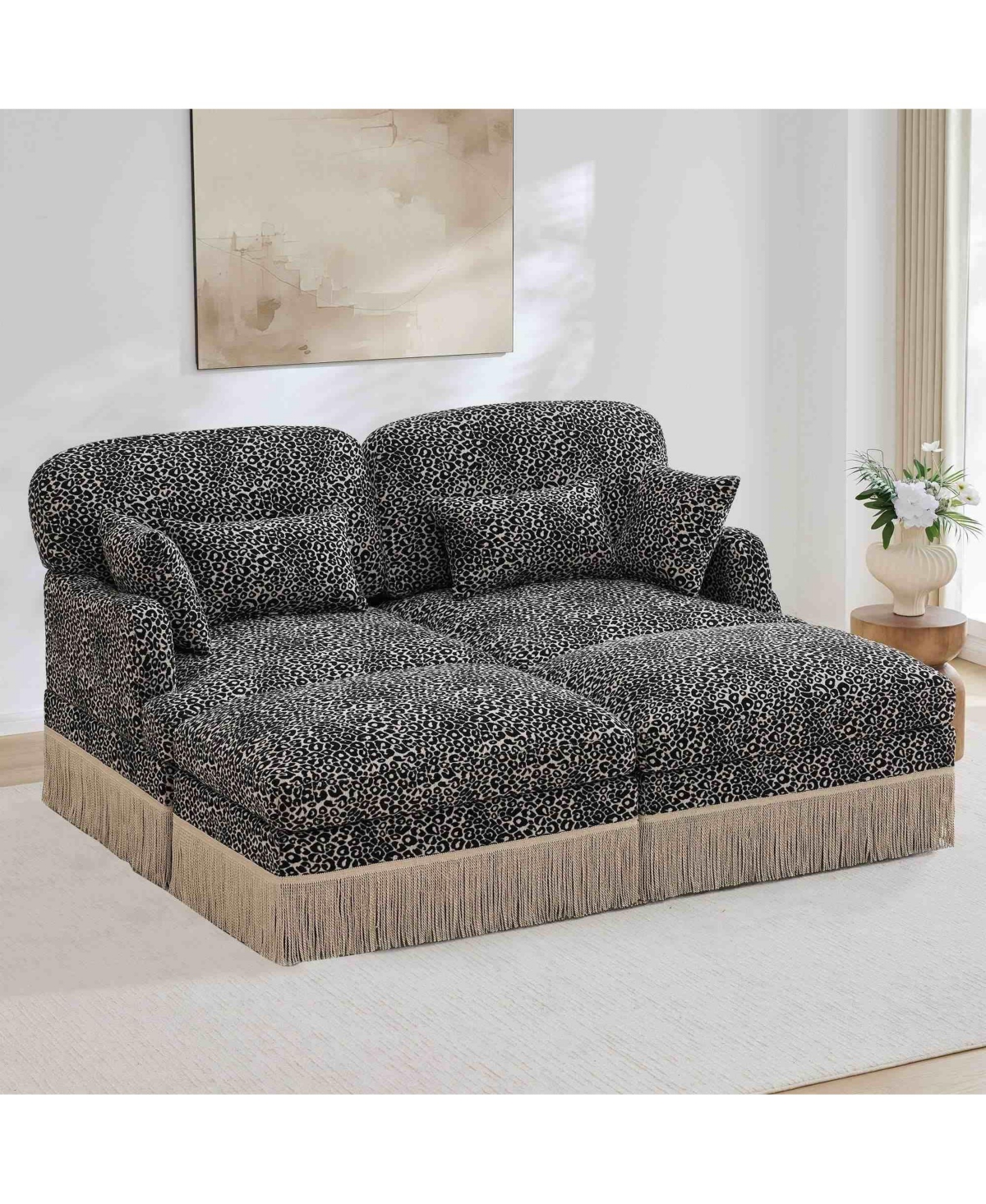 Click here for Maison Boucle Modular Deep Seat Loveseat Sofa With... prices