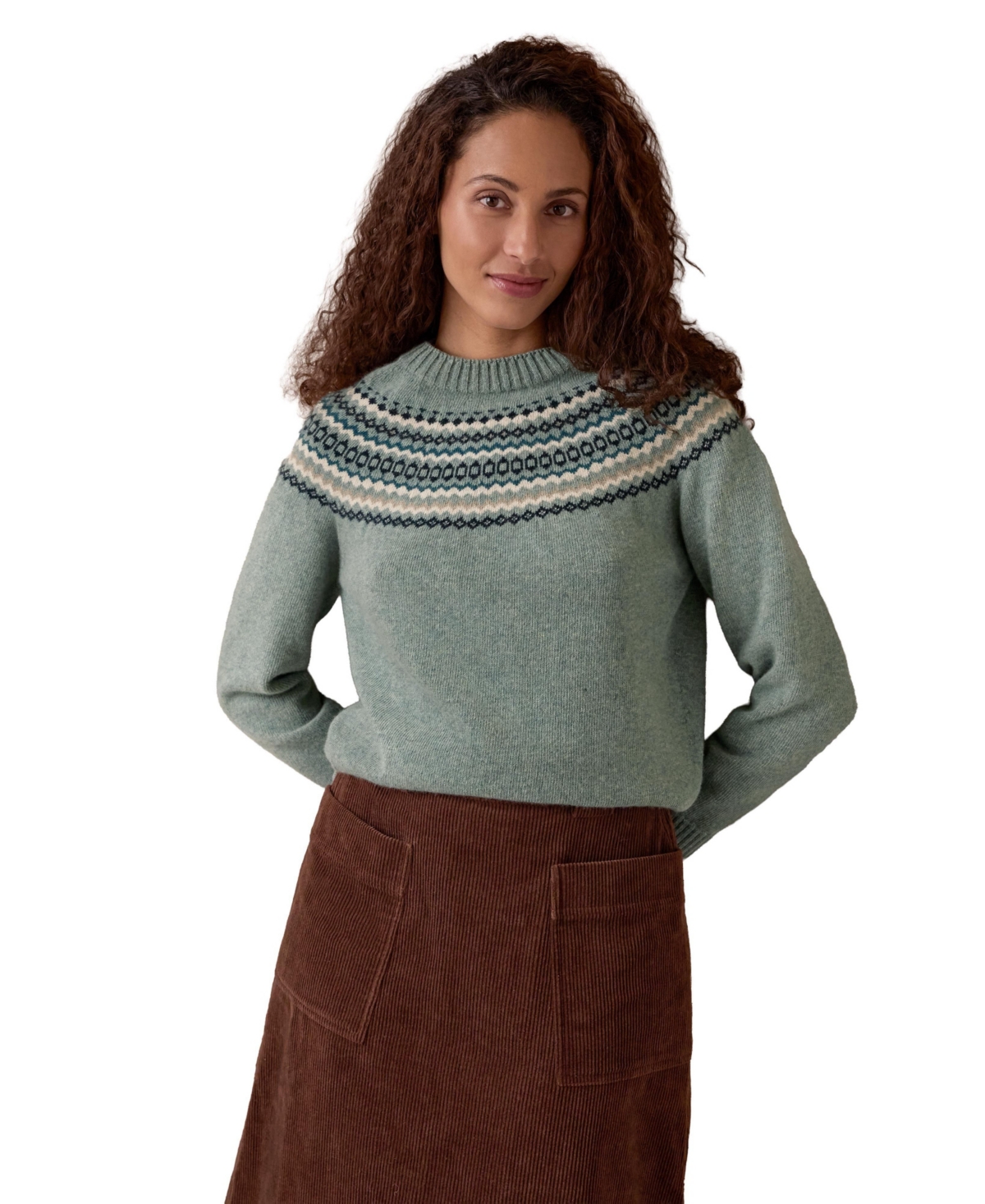 Click here for Celtic & Co. Womens Fair Isle Yoke Crew Neck Sweat... prices