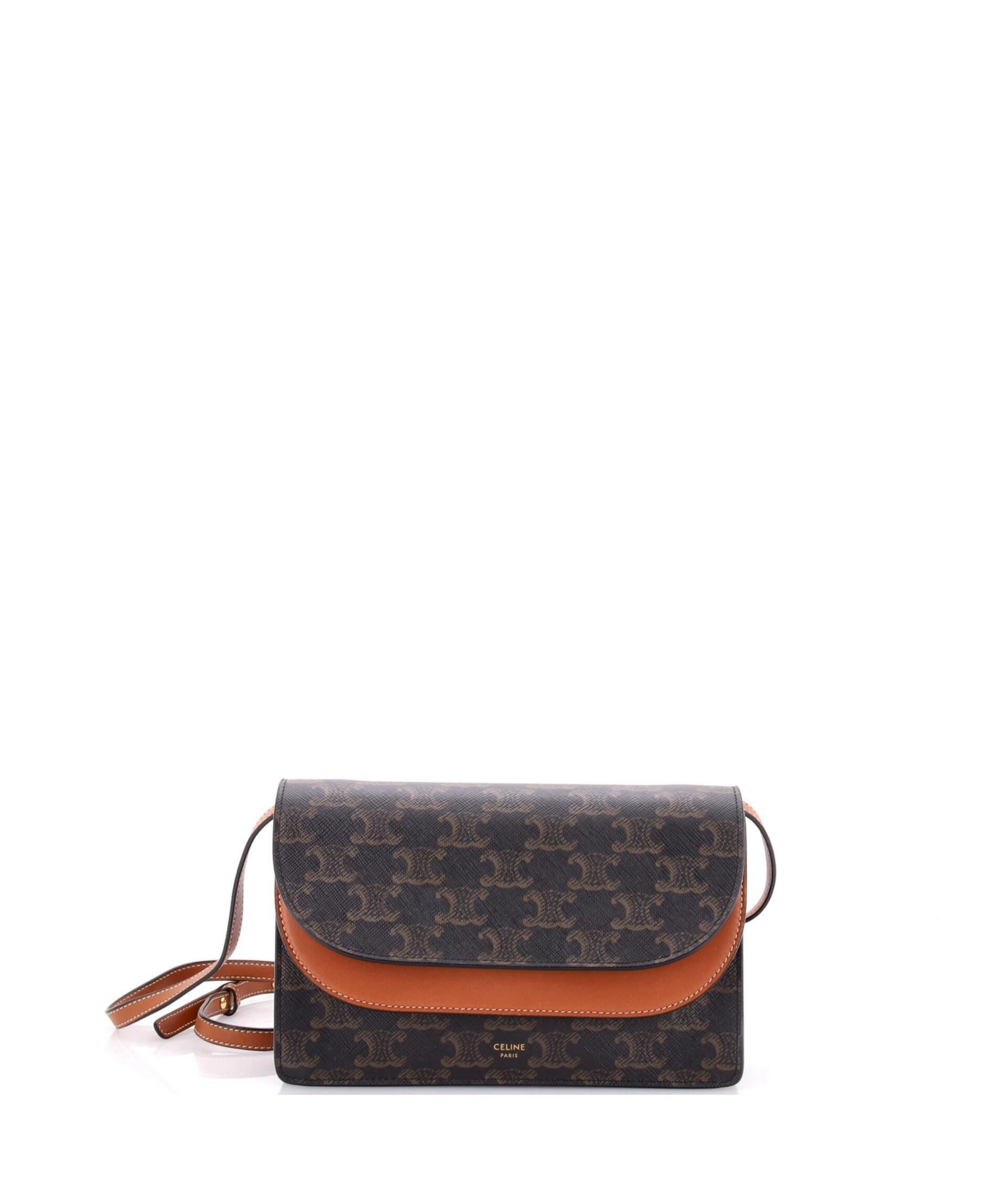 Click here for Pre-Owned Celine Wallet on Strap Triomphe Coated C... prices
