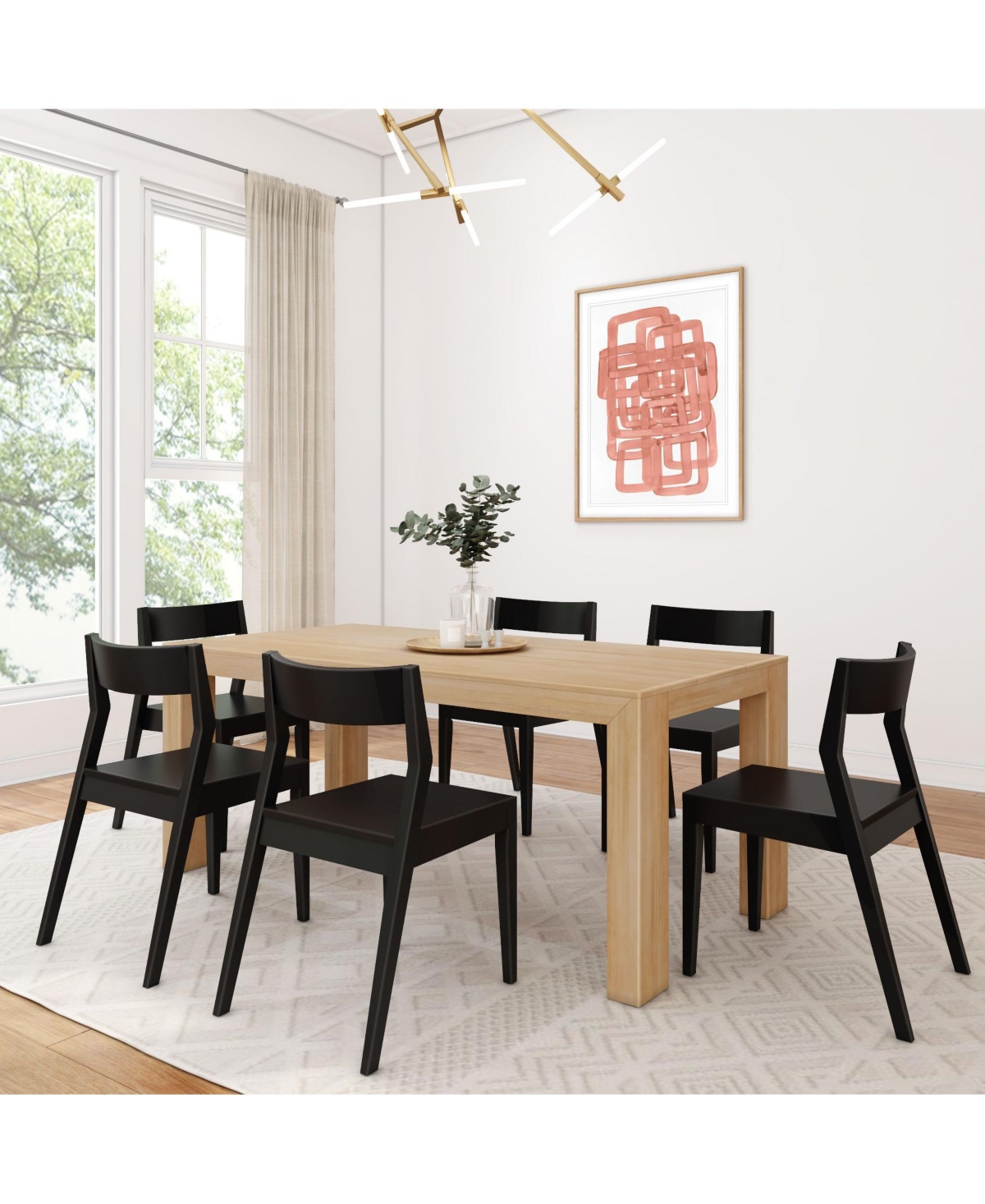Click here for Plank+Beam 72 Modern Solid Wood Dining Table Set... prices