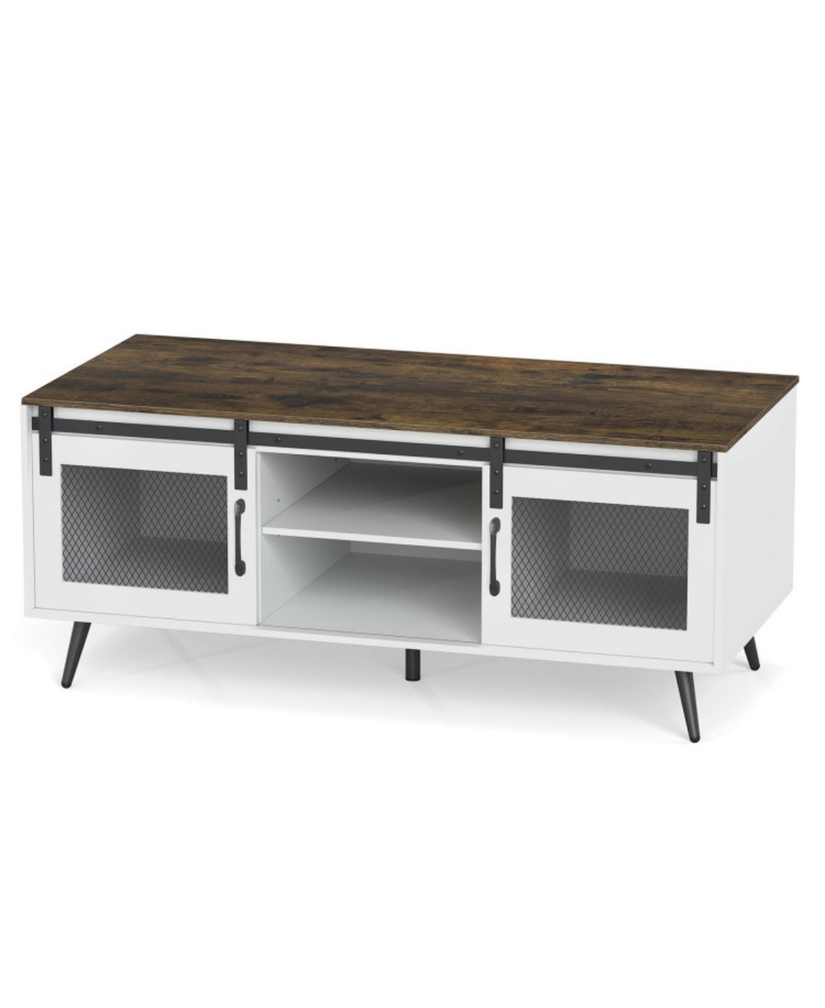 Click here for Sugift Farmhouse Coffee Table with Sliding Doors a... prices