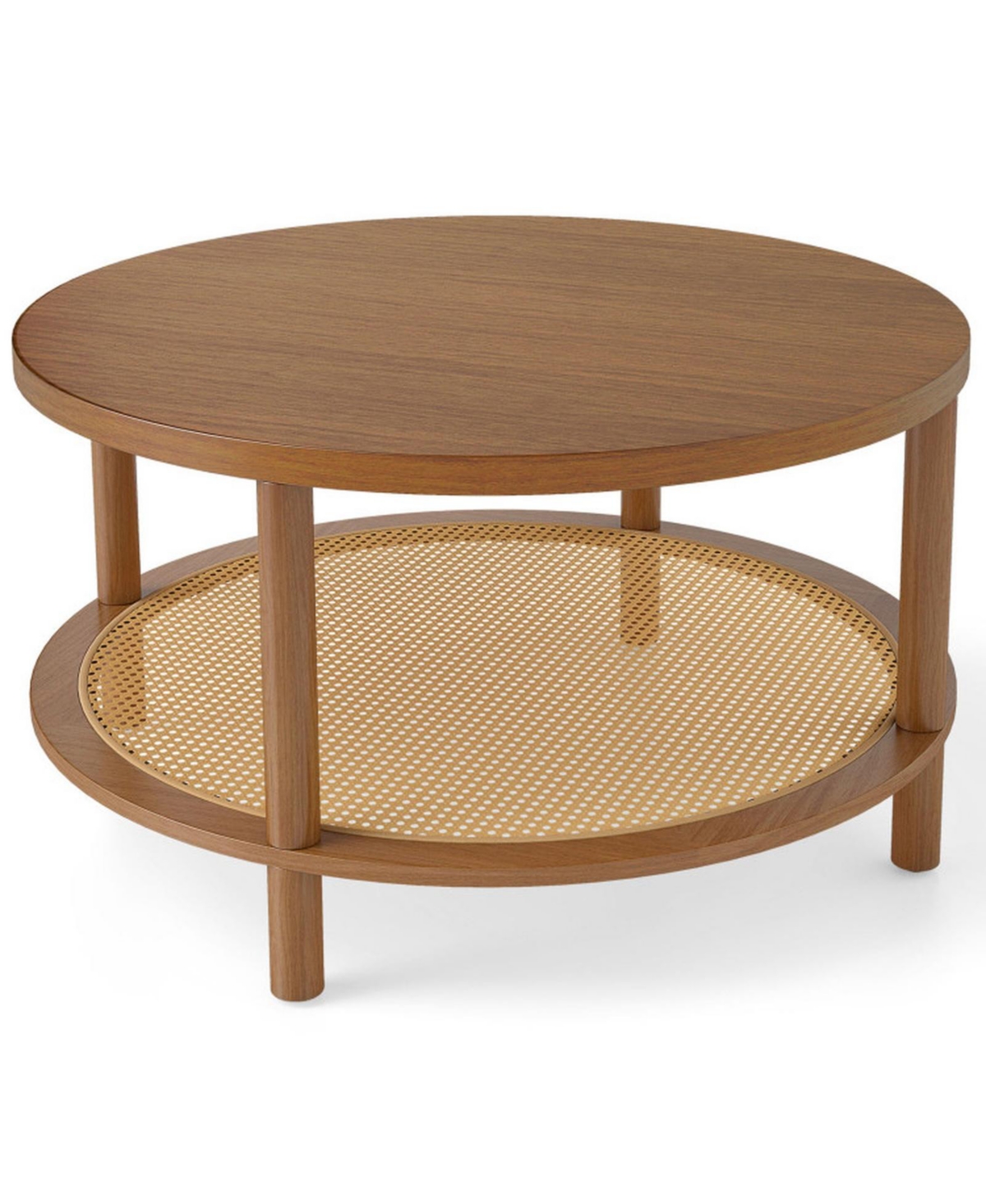 Click here for Sugift 2-Tier Boho Round Rattan Coffee Table with... prices