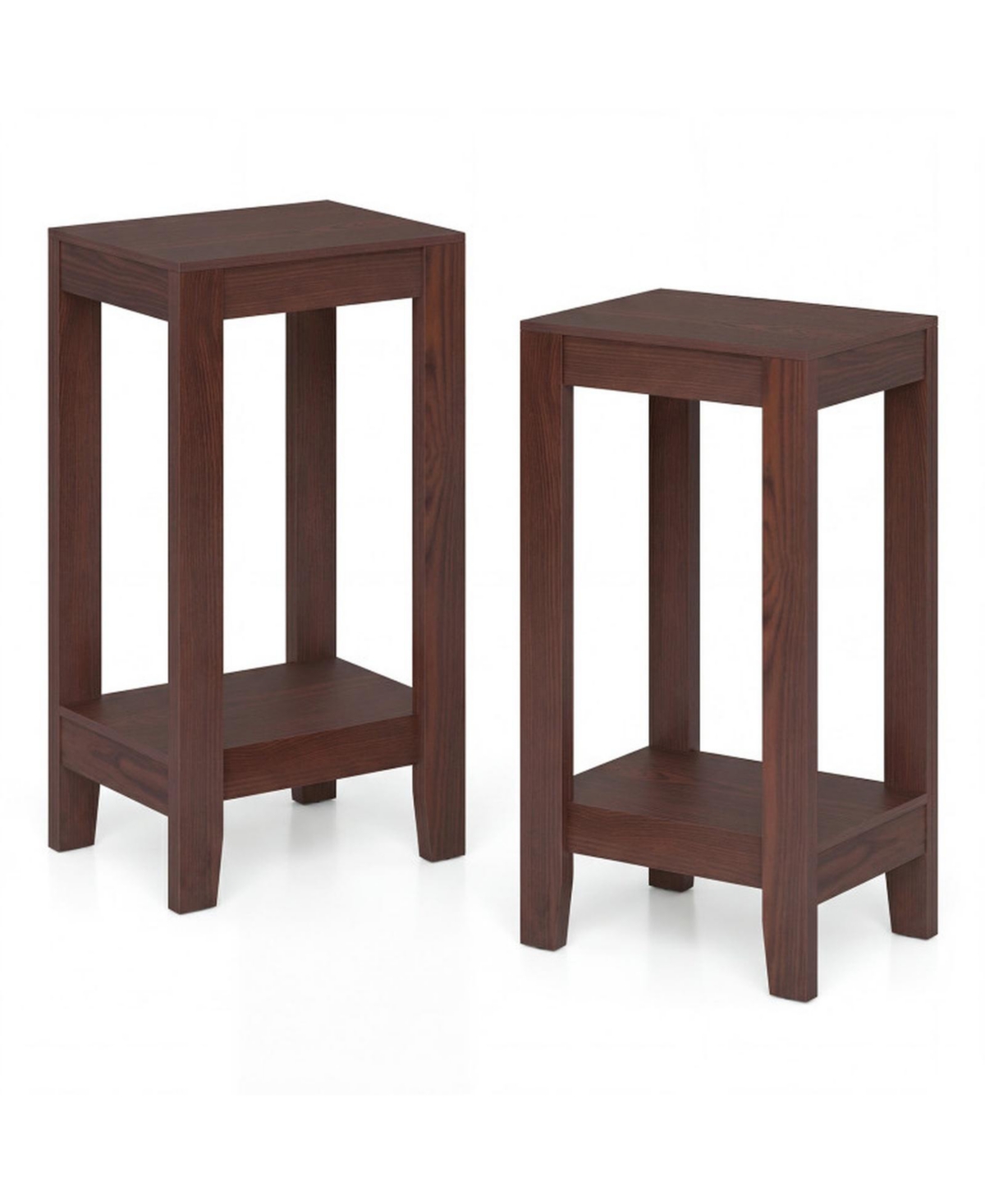 Click here for Sugift Set of 2 2-Tier End Tables with Storage She... prices