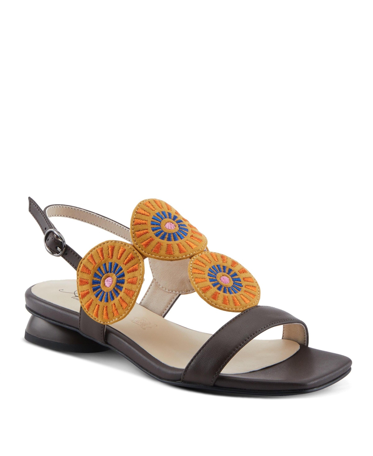 Click here for Azura Broider Womens Buckle Leather Sandals with C... prices