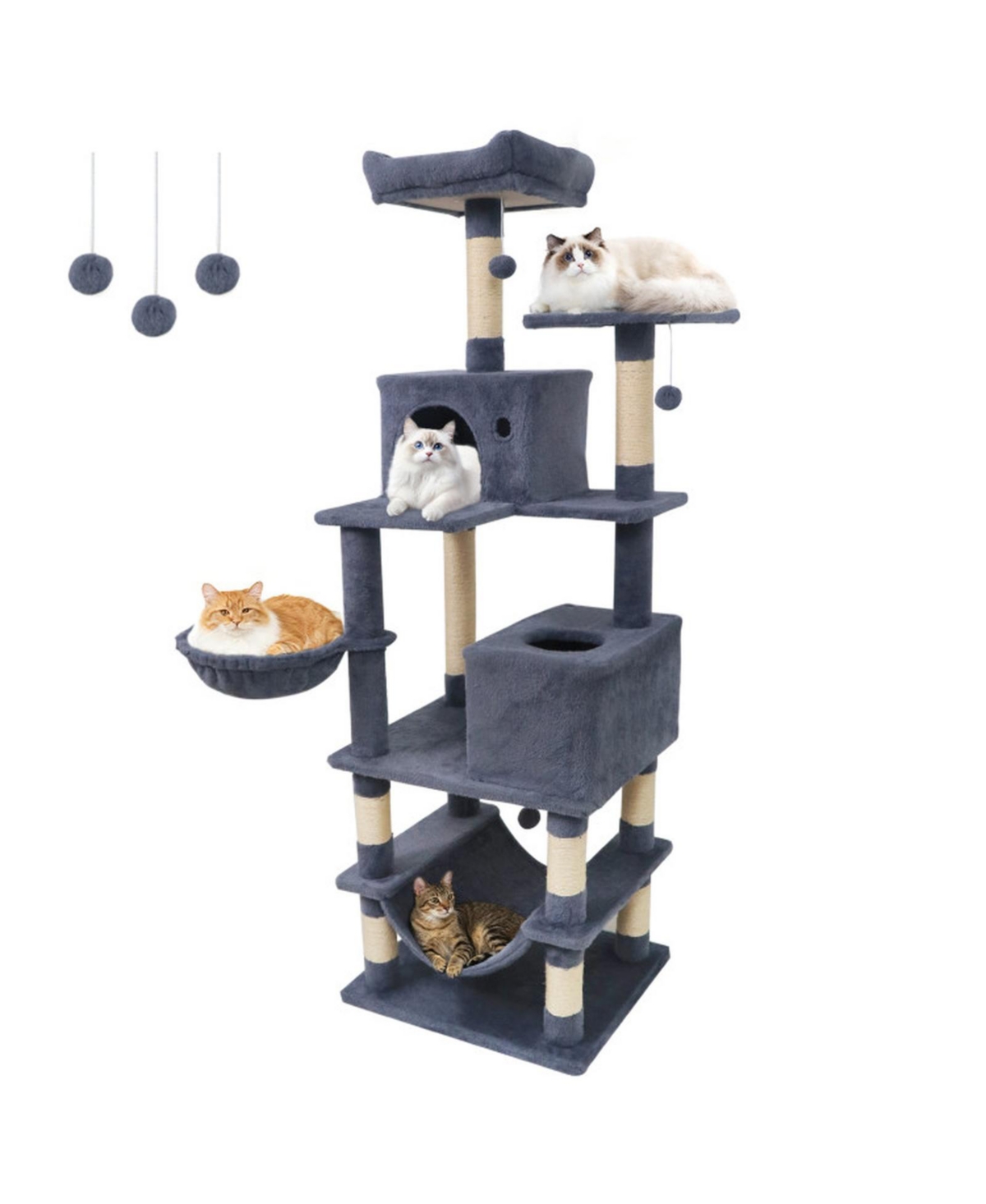 Click here for Sugift 66 in Tall Multi-Level Cat Tree Cat Tower w... prices
