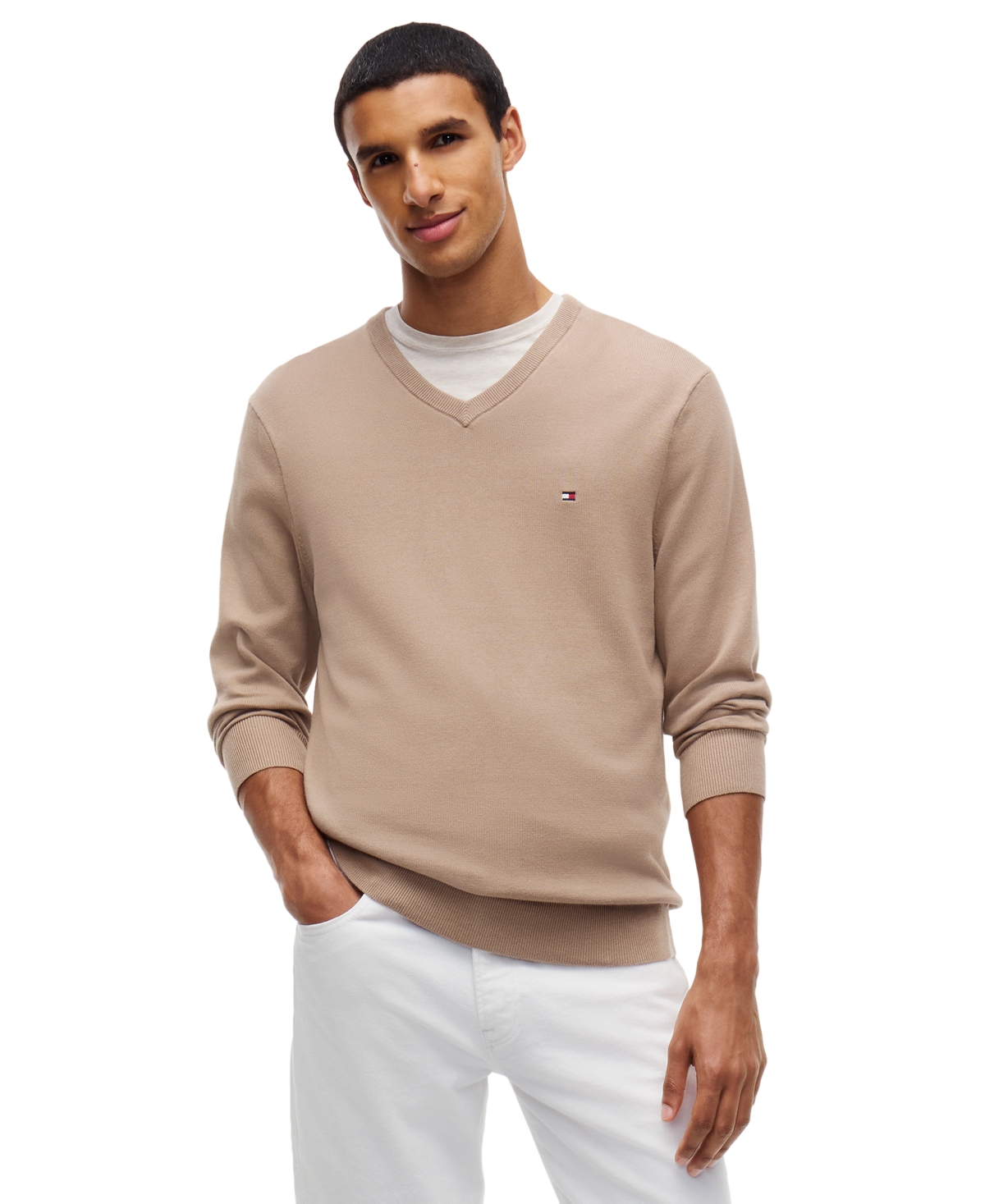Click here for Tommy Hilfiger Mens Essential Cotton V-Neck Sweate... prices